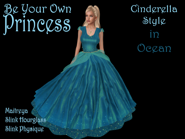 Second Life Marketplace - OCEAN PRINCESS CINDERELLA STYLE FORMAL GOWN Pearls,Gems,Sheers ...
